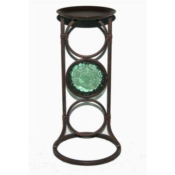 PartyLite | Accents | Partylite La Rosetta Bronze Metal Green Glass ...